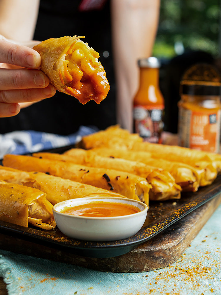 Mac ’n’ Cheese Spring Rolls | Angus & Oink