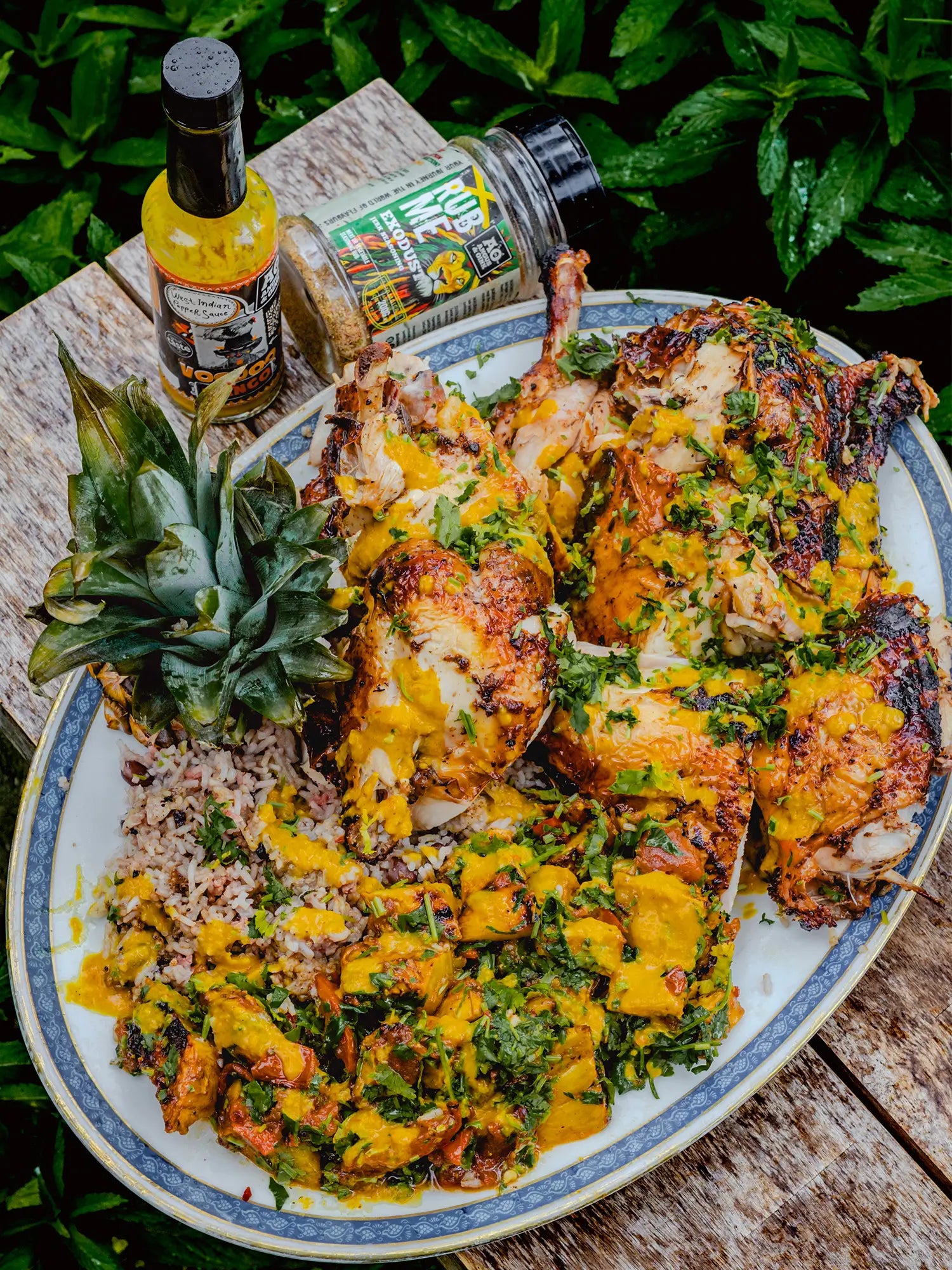 Jerk chicken, rice & peas | Angus & Oink